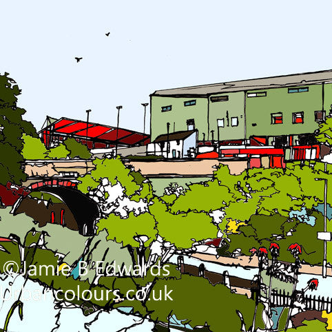 Exeter City Print | St James Park | Exeter City gift – URBAN COLOURS